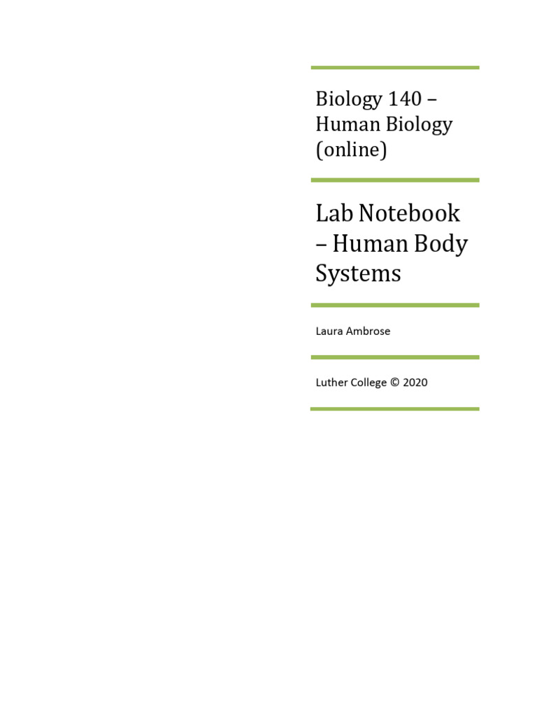 BIOL 140 Online Lab Manual Human Body Systems | PDF
