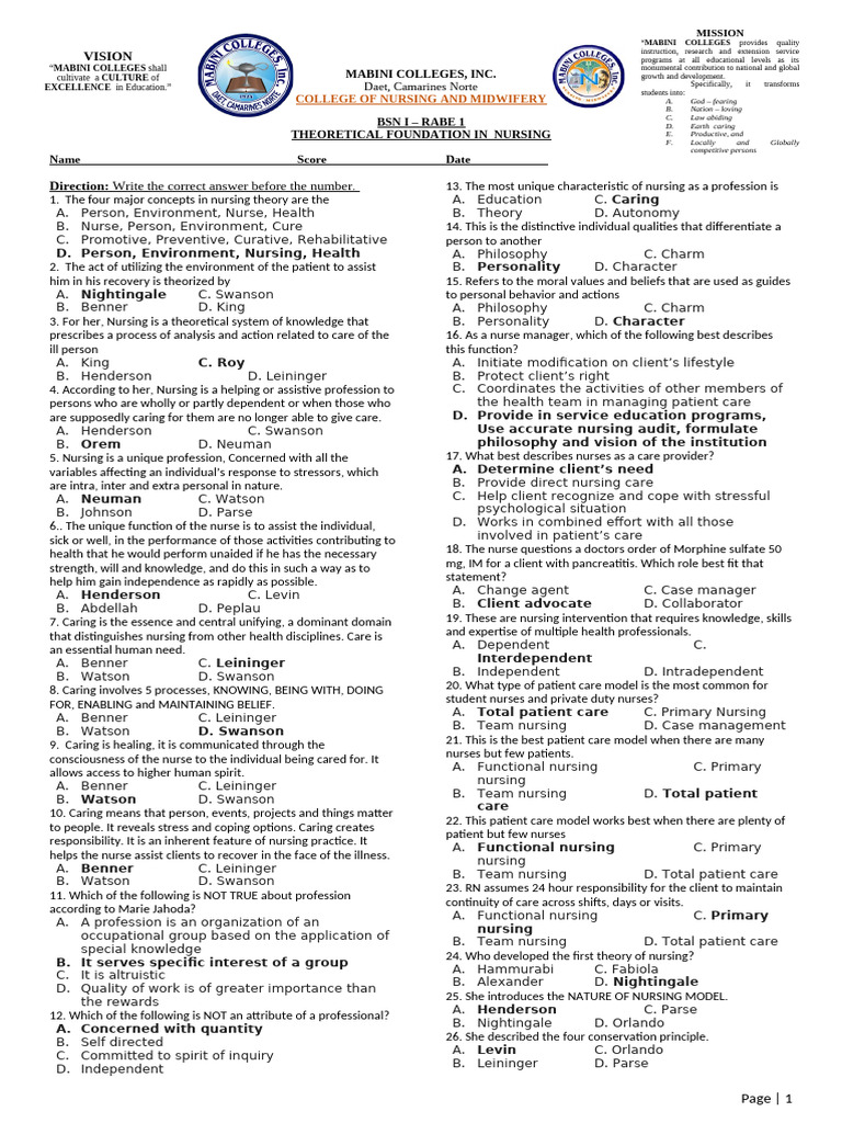 Bsn 1 Rabe 1 Tfn 2 | PDF