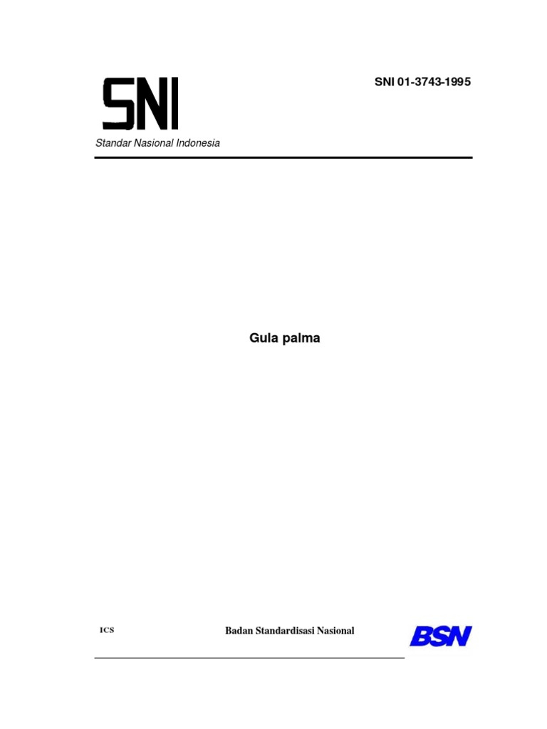 SNI Gula Palma | PDF