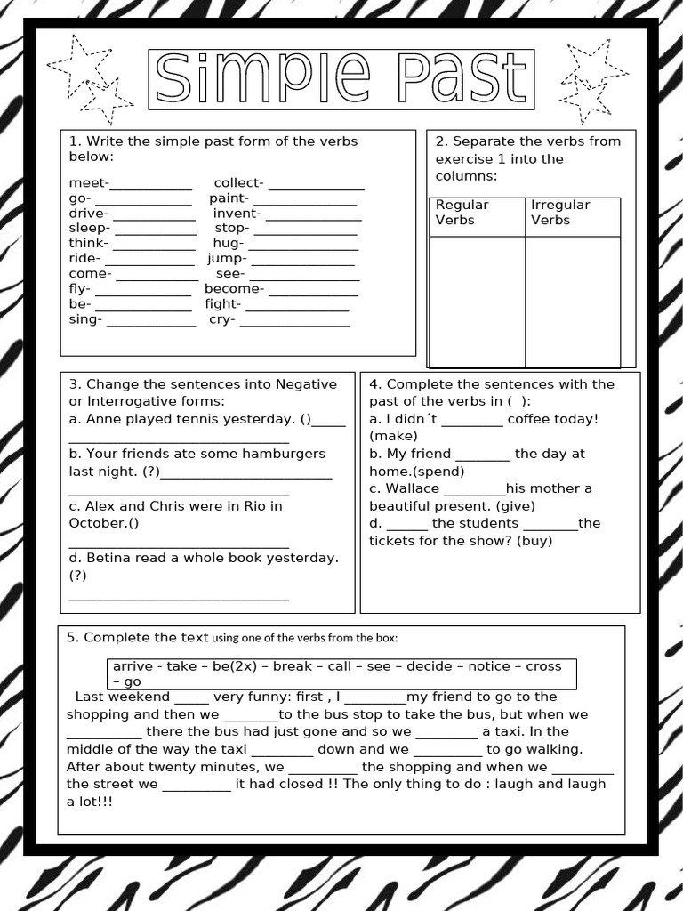 Simple Past Exercises for Revision 30009 | PDF