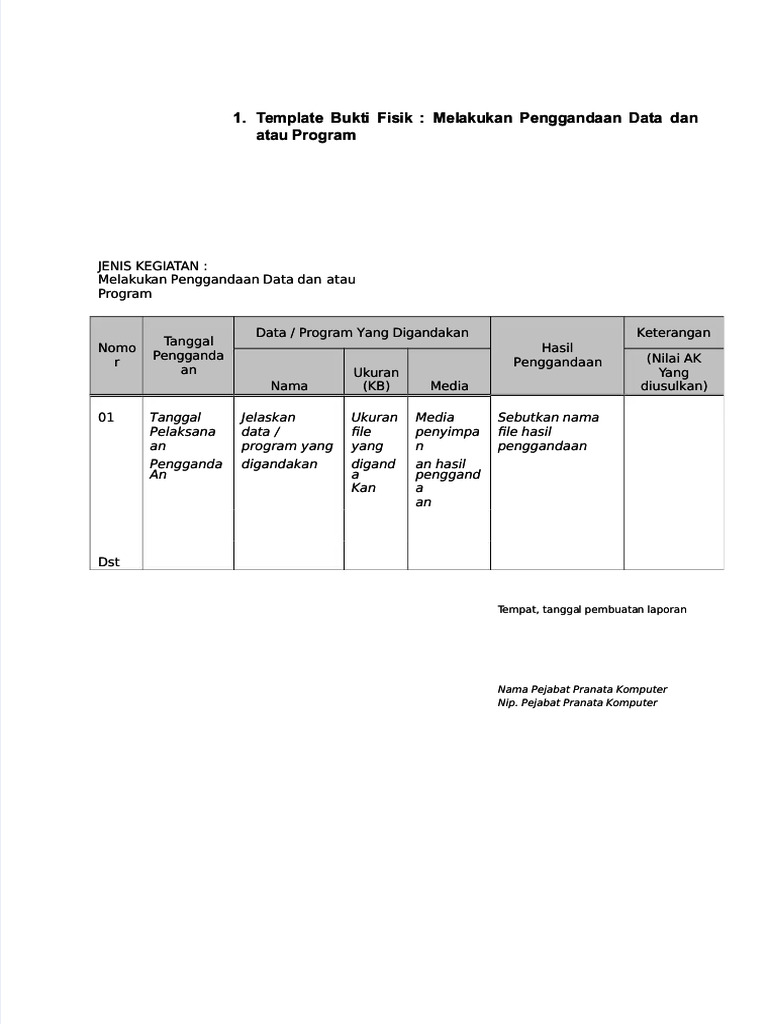 PDF Contoh Bukti Fisik Terampil - Compress | PDF