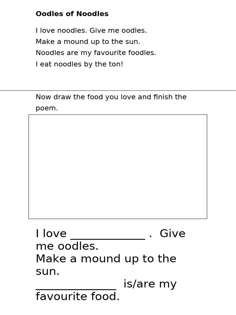 Favourite Food Poem | PDF