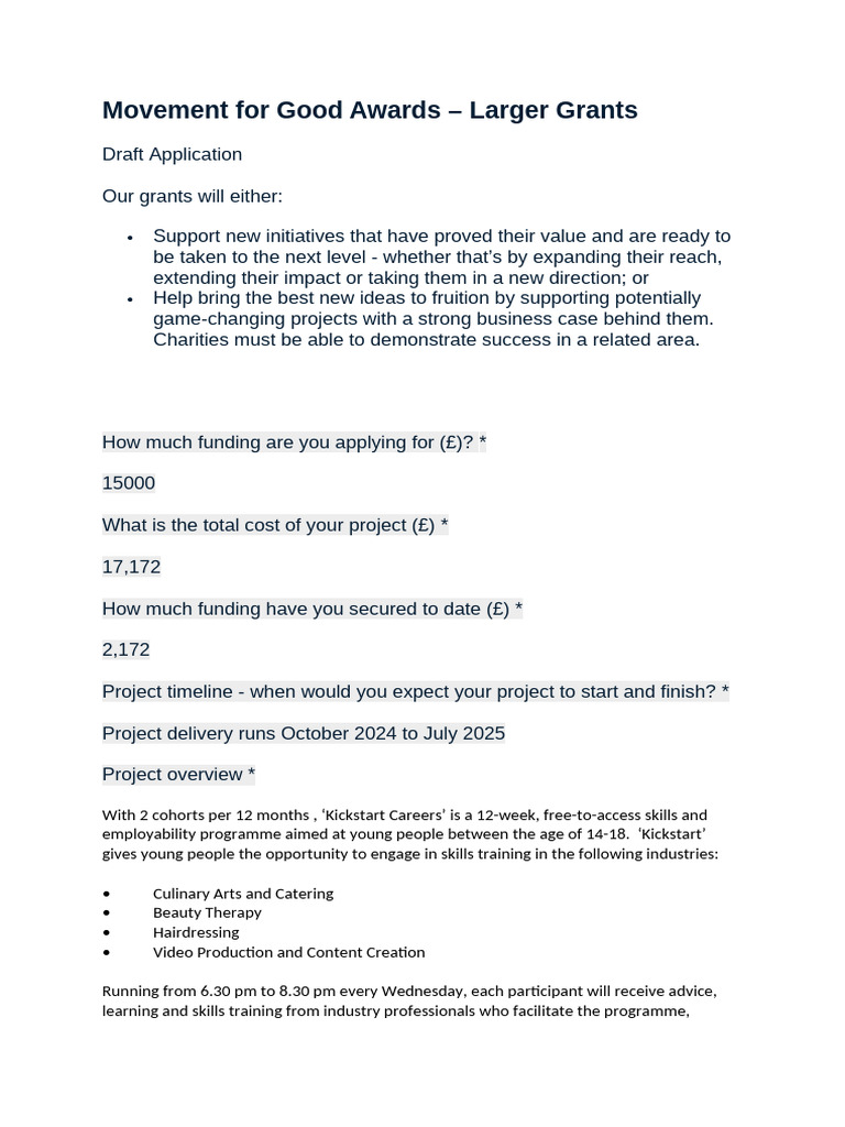 Movement For Good Awards - Draft | PDF
