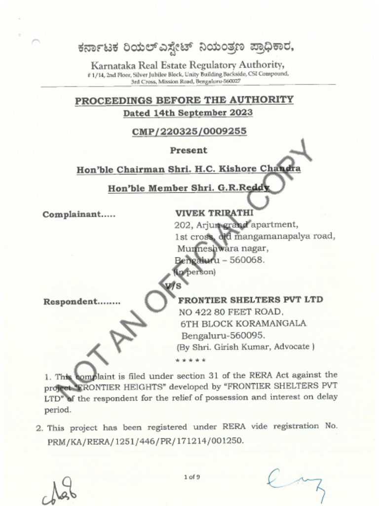 Rera Document | PDF