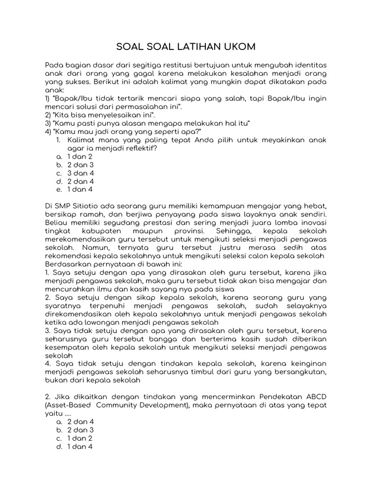 Soal Soal Latihan Ukom | PDF