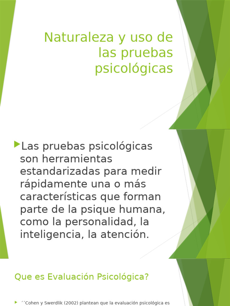Naturaleza y Uso de Las Pruebas Psicológicas | PDF Naturaleza y Uso de Las Pruebas Psicológicas | PDF