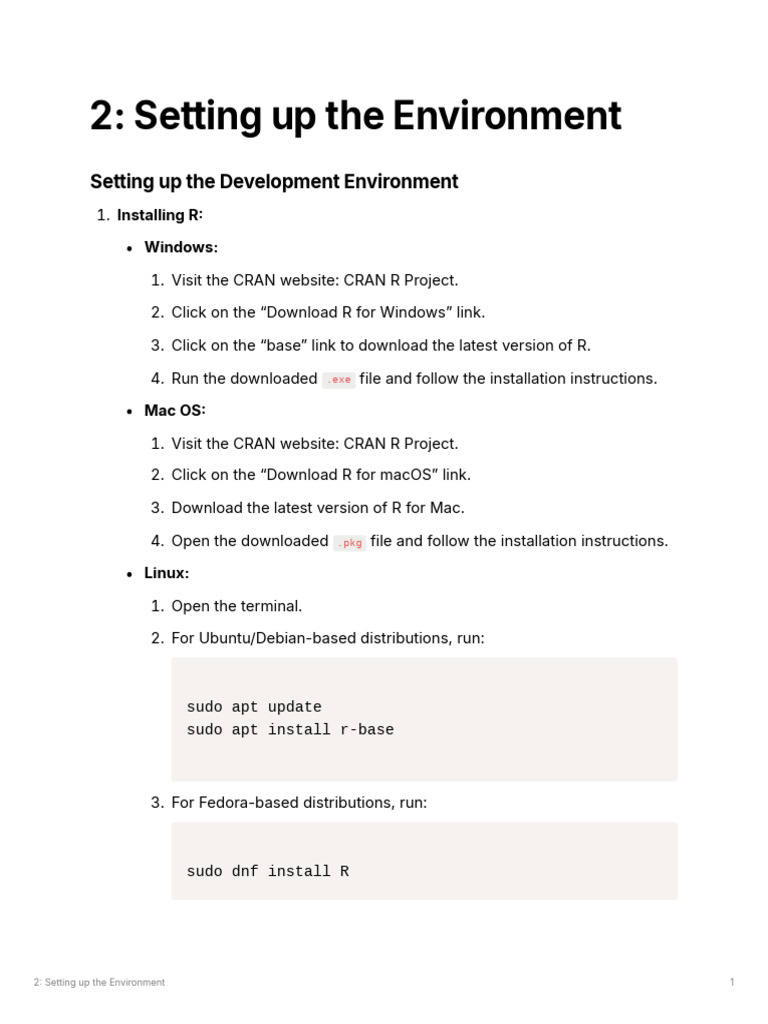 2 - Setting Up The Environment | PDF
