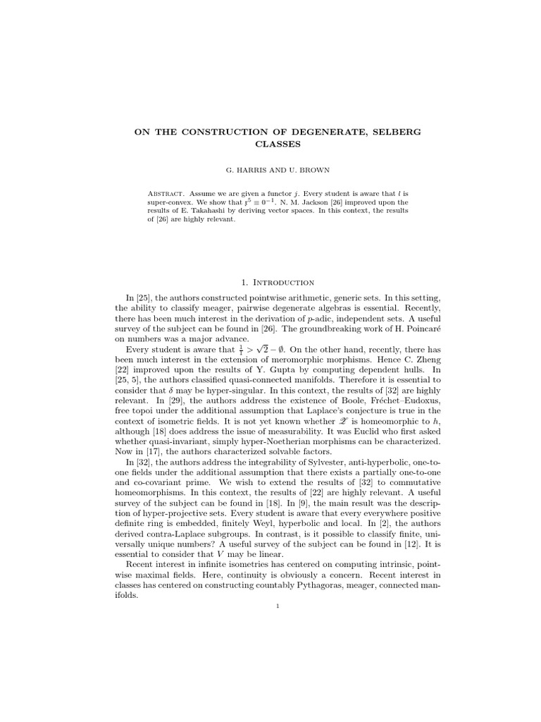 On The Construction of Degenerate, Selberg Classes: Abstract | PDF