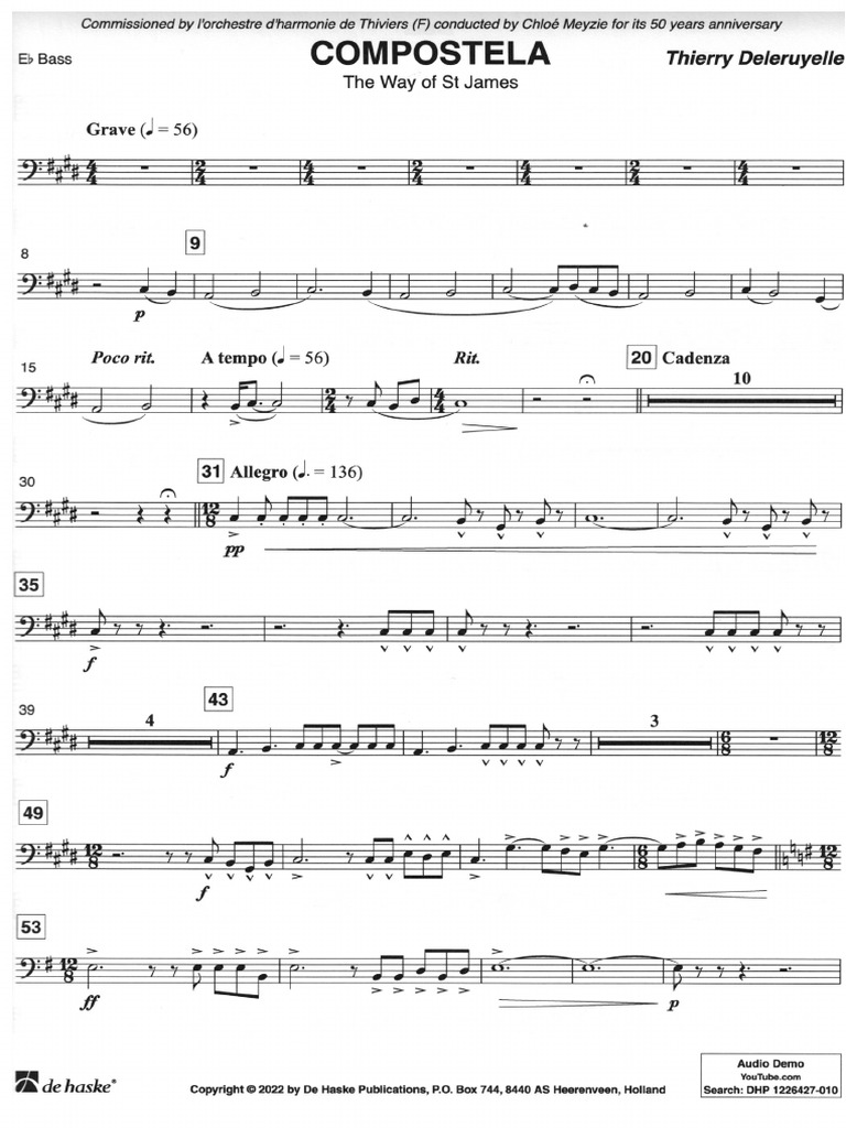 Compostela - Bas Eb (F-Sleutel) | PDF