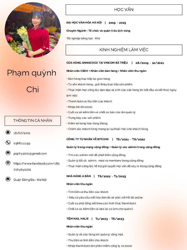 Cv-Phạm Quỳnh Chy | PDF
