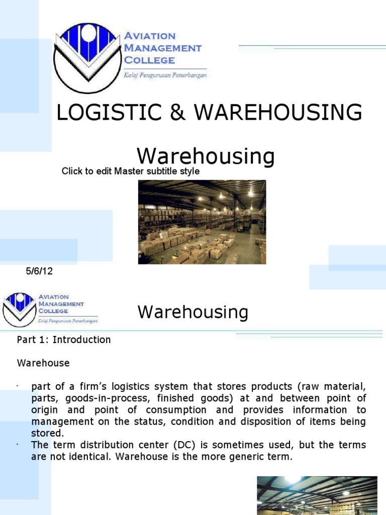 Lesson 2 Warehousing | PDF | Warehouse | Logistics