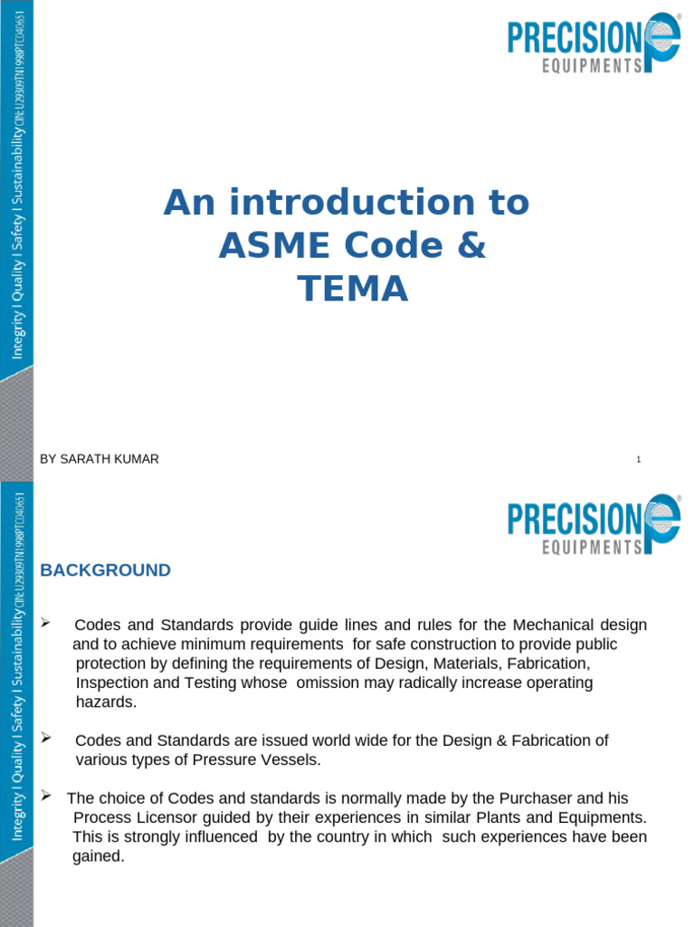 An Intro To Asme & Tema | PDF
