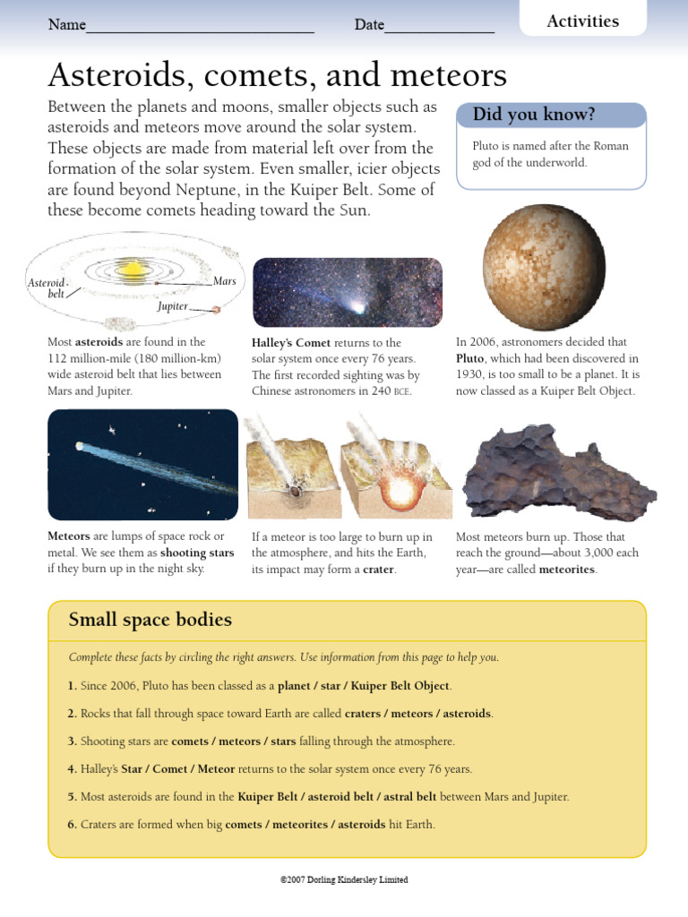 Comets Asteroids Meteors | PDF