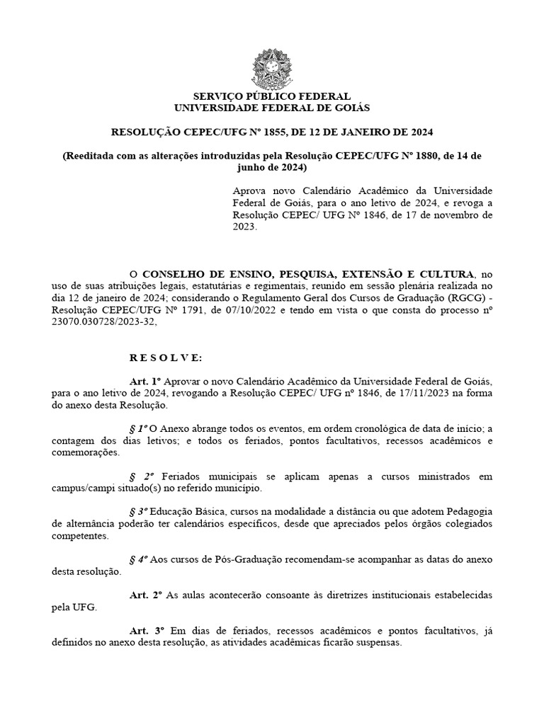 Resolucao CEPEC 2024 1855R | PDF Resolucao CEPEC 2024 1855R | PDF