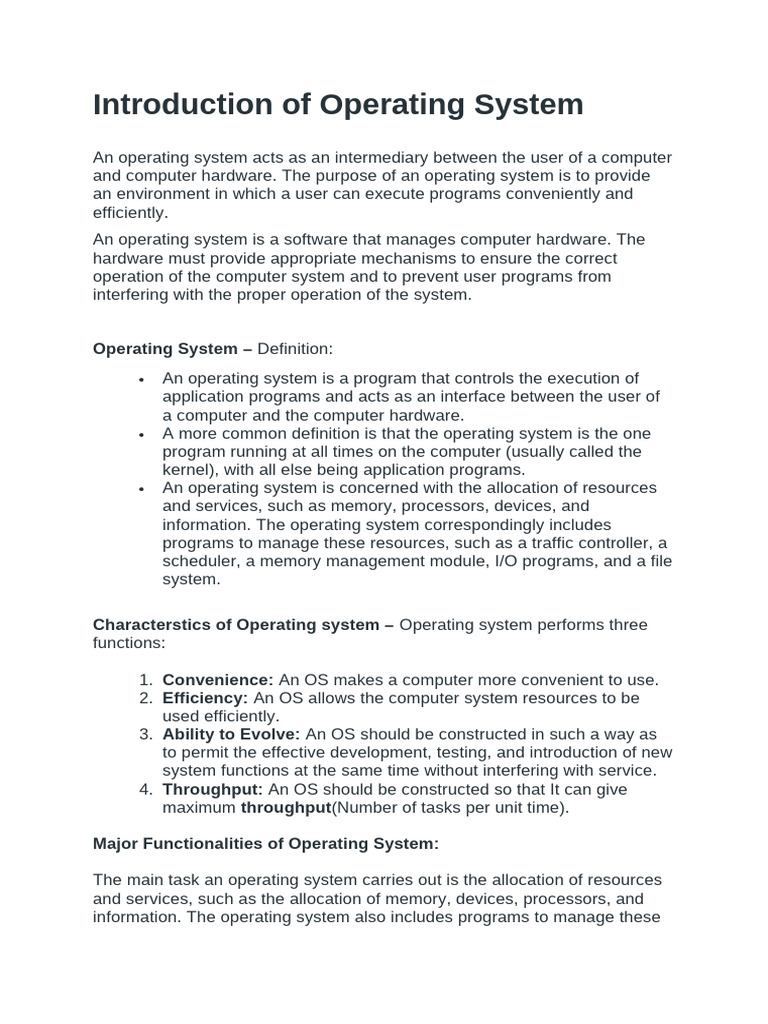 Operating System | PDF