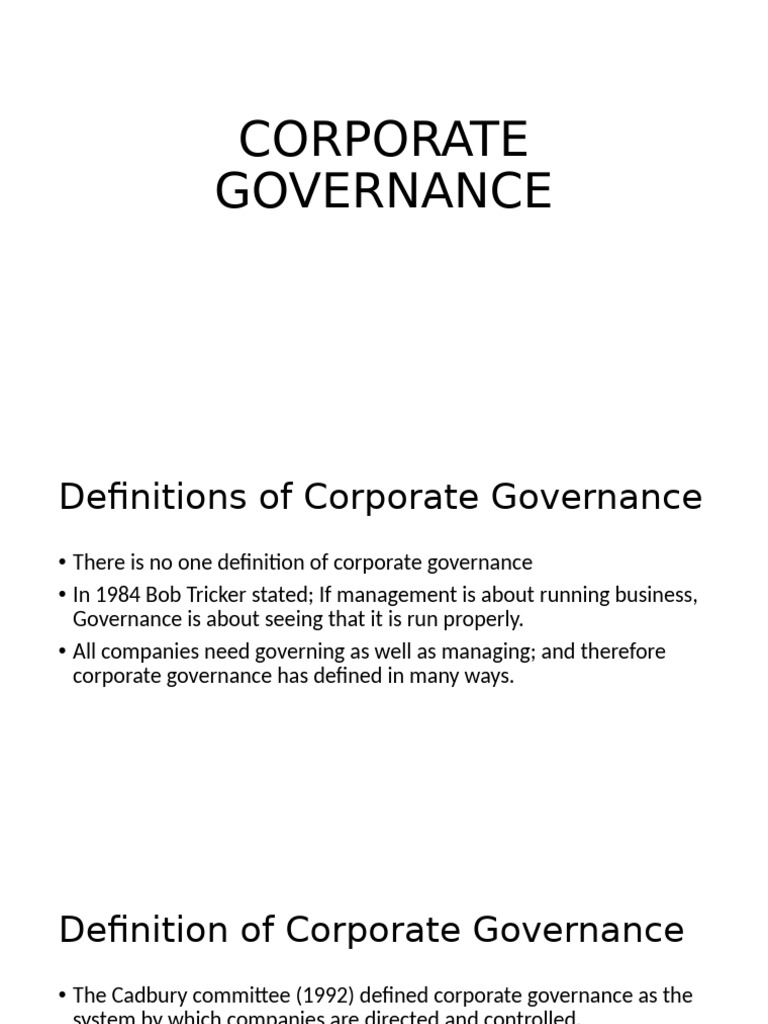 Corporate Governance | PDF