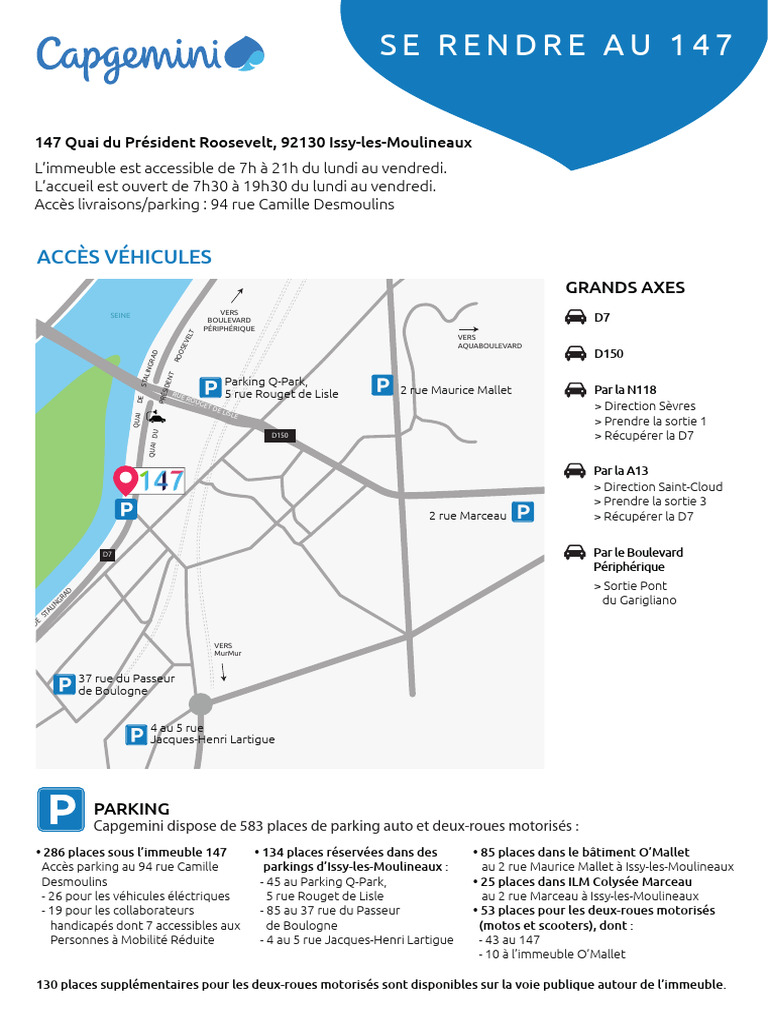 Plan Acces 147 Capgemini Franceueue | PDF