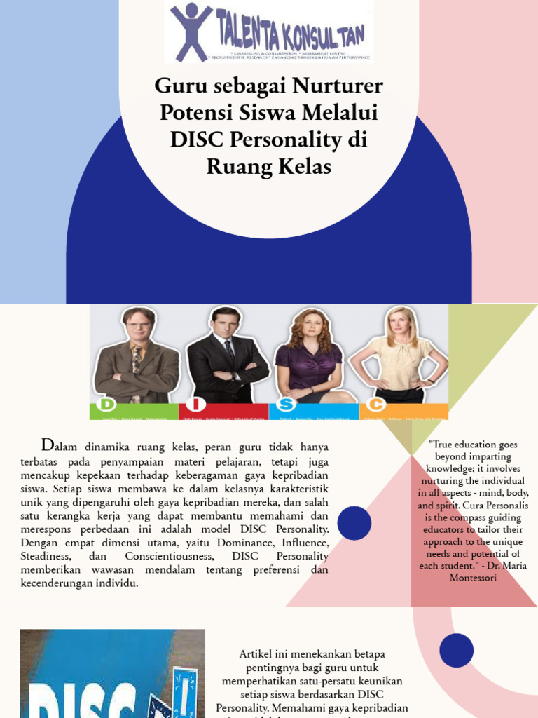 Aplikasi Disc Personality Untuk Handout Guru | PDF