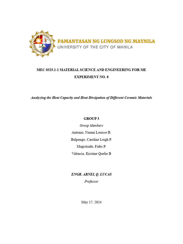 Group-3 - Matsci Lab - Experiment 8 | PDF