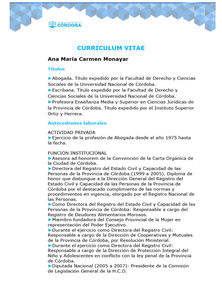 CV Ana Maria Monayar | PDF