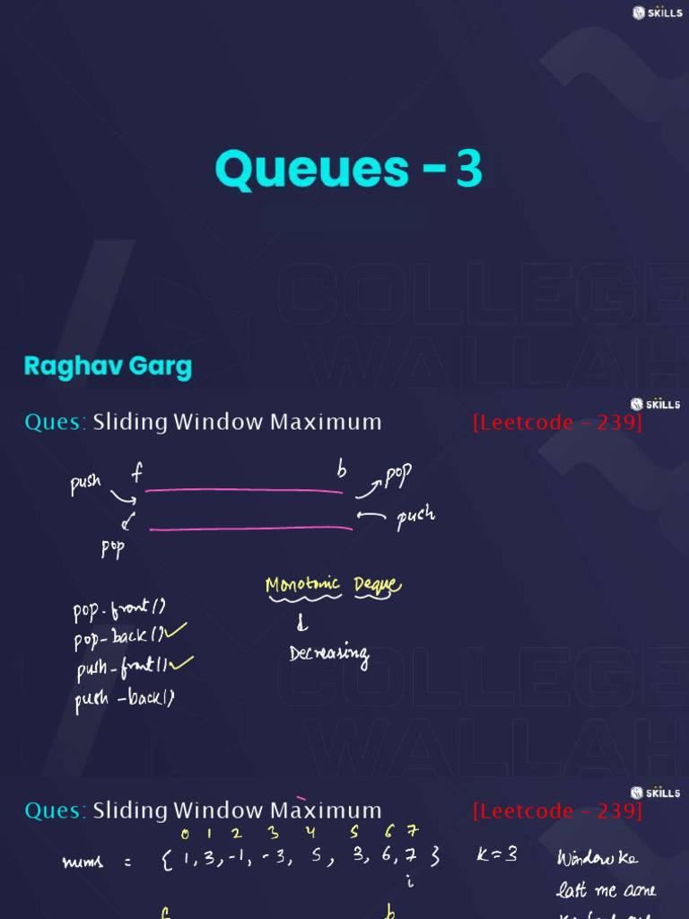 Queues 03 - Class Notes - (DECODE DSA With C++ 2.0) | PDF