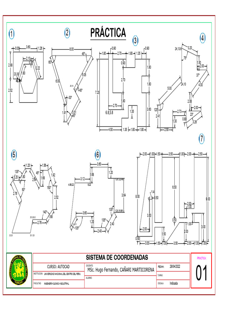 Pract 01 Uncp - Sistema de Coordenadas | PDF