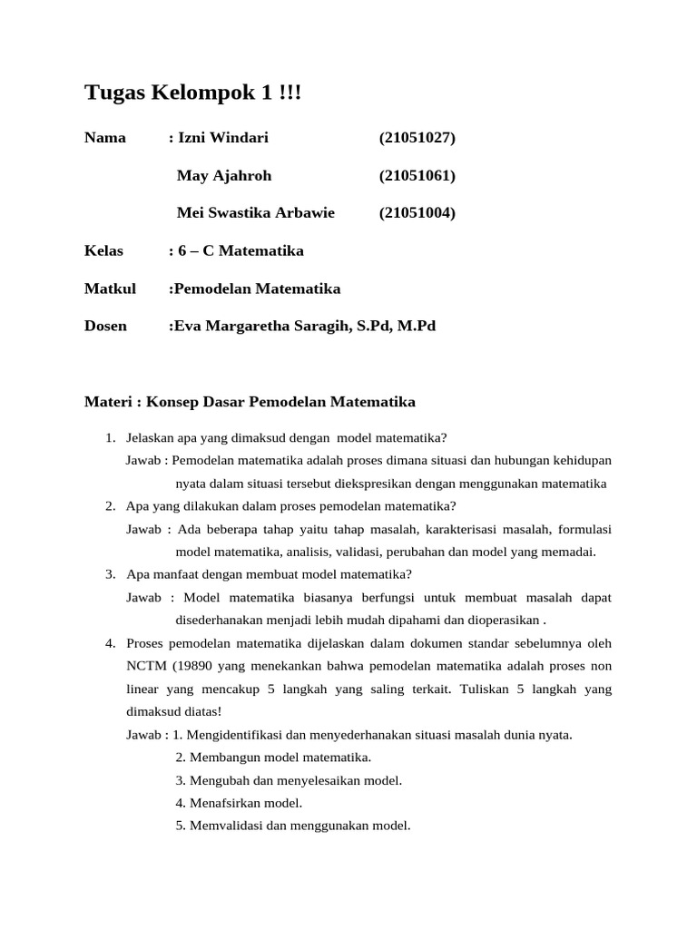 Tugas Kelompok 1 | PDF