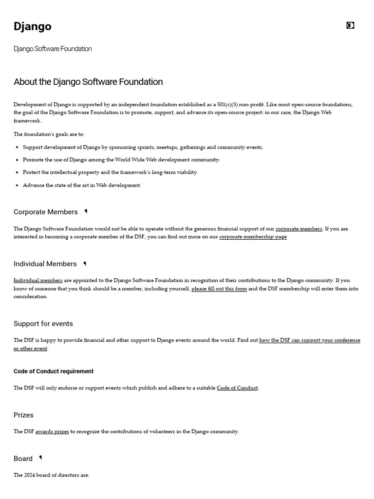 About The Django Software Foundation Django Pdf
