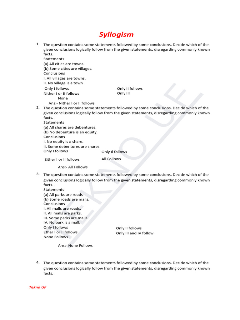 Syllogism | PDF