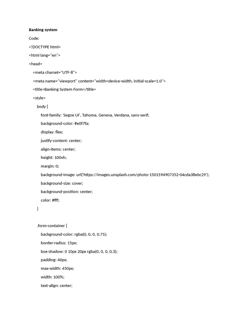 Banking System | PDF