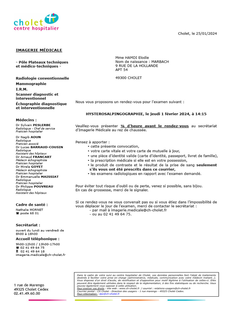 Convocation Examen | PDF