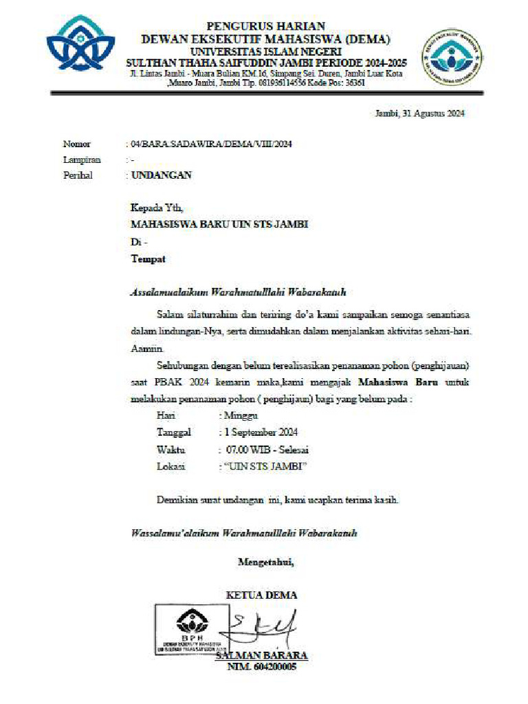 Surat Penghijuan HJKN | PDF