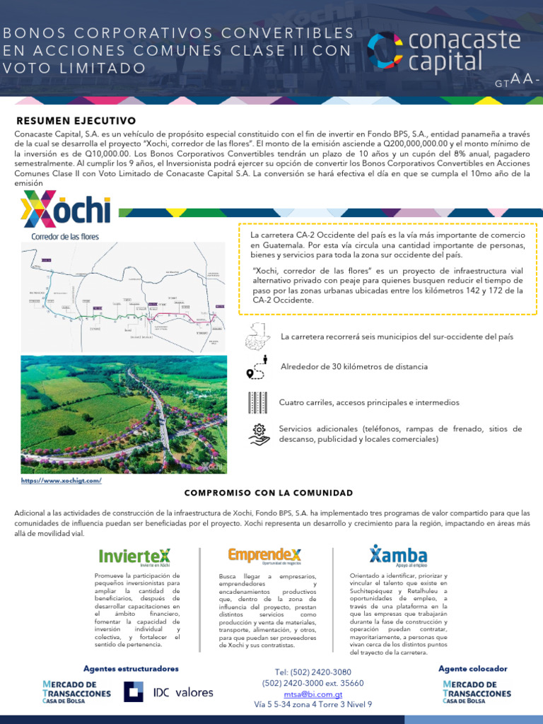 Bonos Convertibles Conacaste Capital | PDF