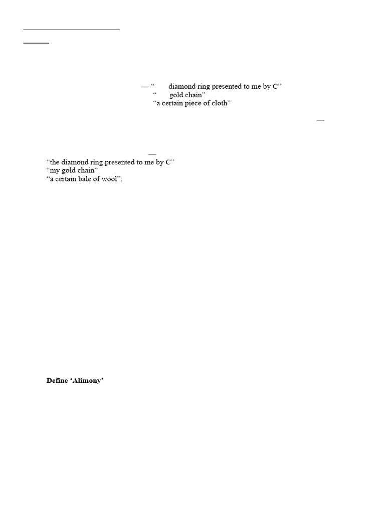 FAMILY LAW - 1 Liners & Situational | PDF | Marriage | Will And Testament