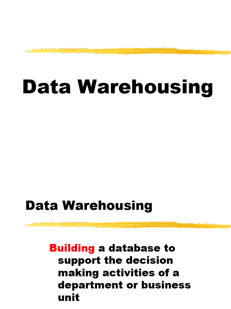Module 1_1 Introduction to Data Warehouse | PDF