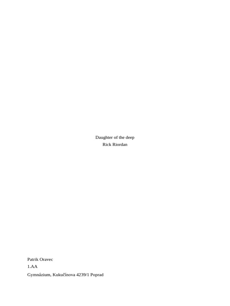 Daughter of The Deep | PDF