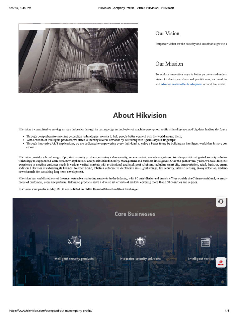 Hikvision Comapny Profile | PDF