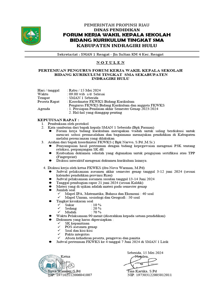 Ketentuan Soal PSAS GENAP 2024 | PDF