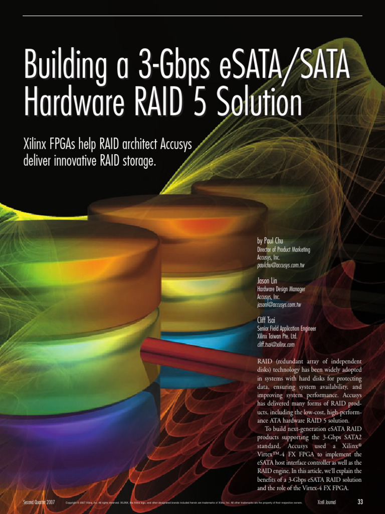 (Accusys) Building A 3Gbps Esata - Sata Hardware RAID 5 Solution | PDF