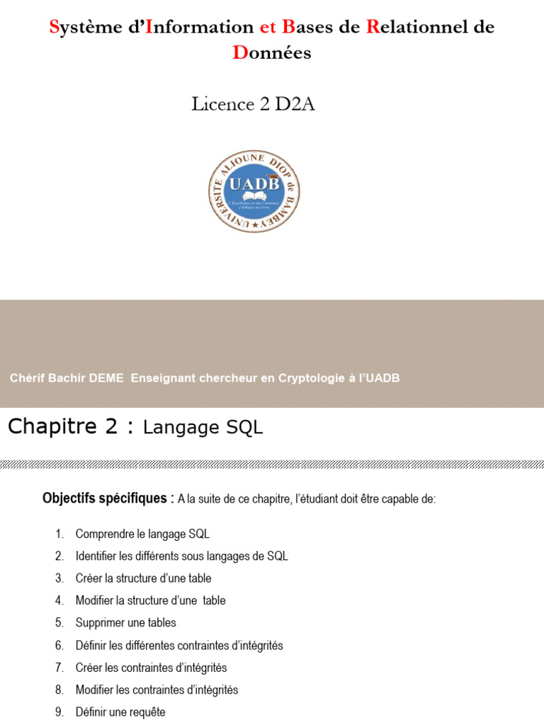 05_sequence 302 Langage SQL - - l2 Srt | PDF 05_sequence 302 Langage SQL - - l2 Srt | PDF