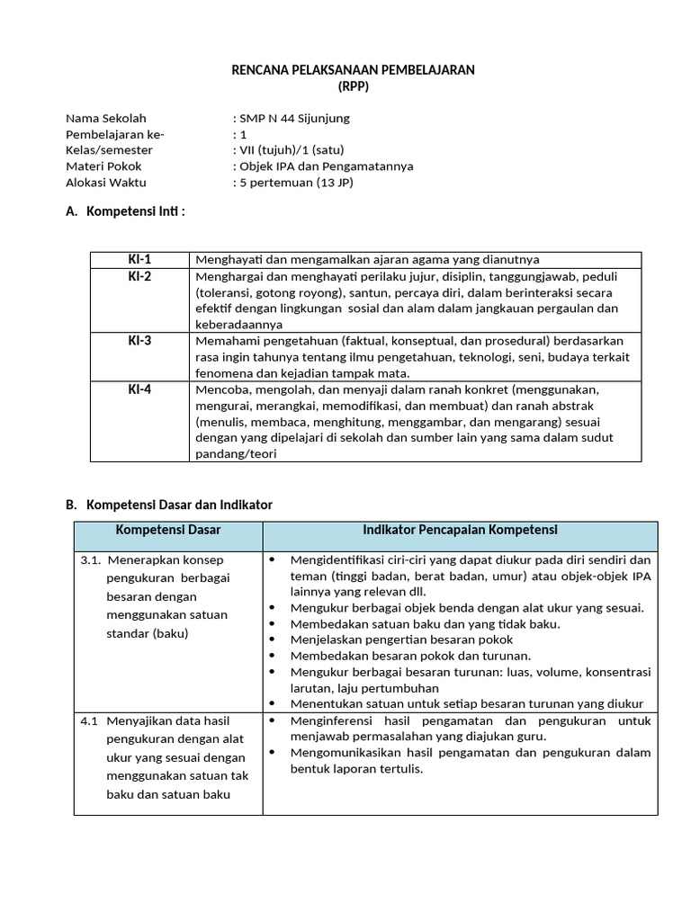 RPP KLS Vii | PDF