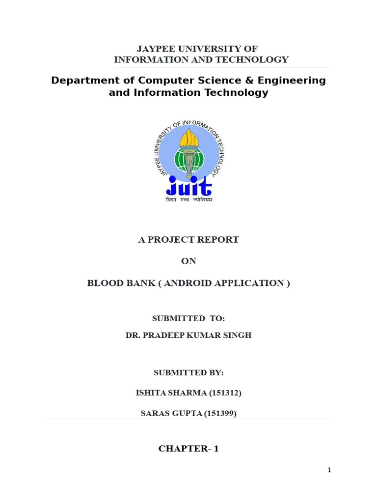 Blood Bank Android Application Collection Centre by Ishita Sharma | PDF ...