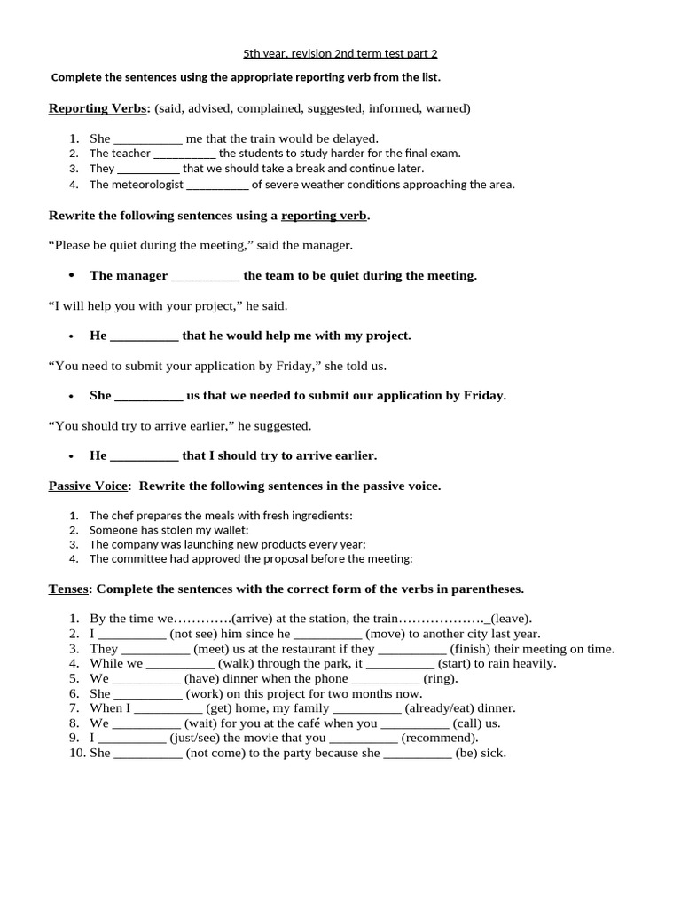 5th Year Revision Part 2 | PDF
