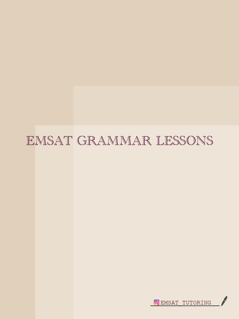 Emsat Grammar 1 | PDF