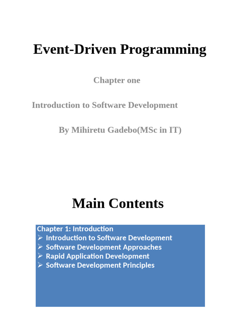 EDP Chapter One | PDF