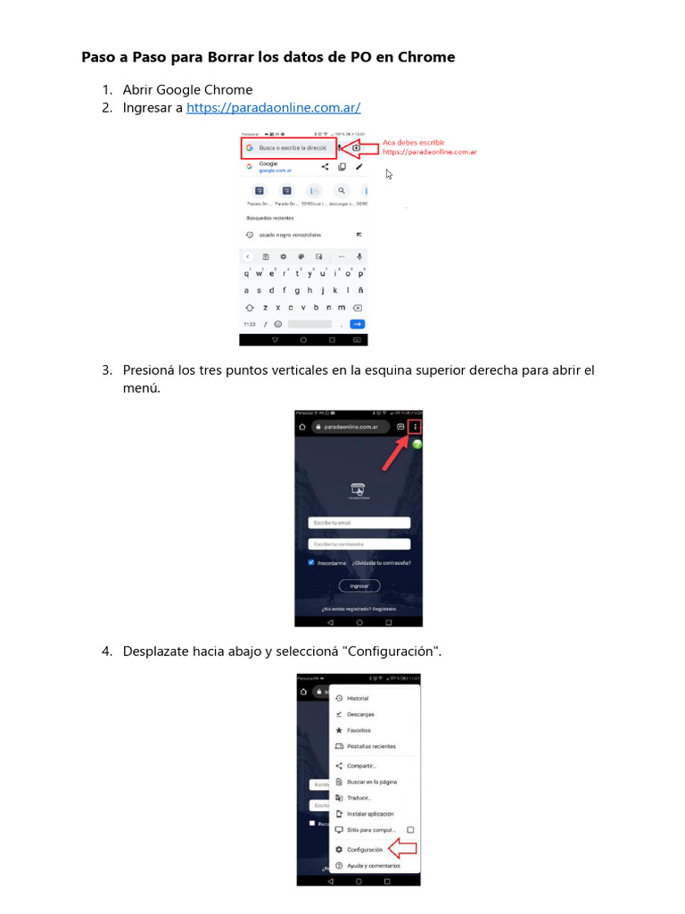 Paso A Paso para Borrar Los Datos de PO en Chrome | PDF