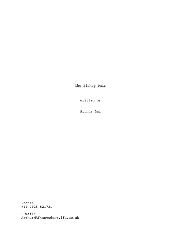 The Bishop Pair (Final Draft 2) | PDF