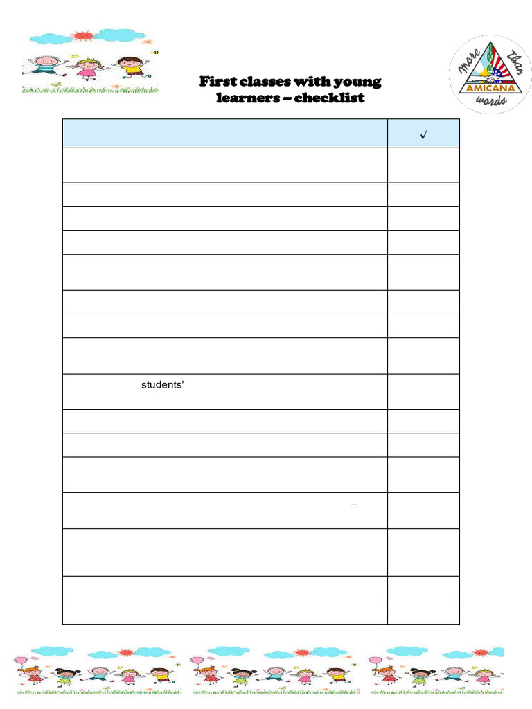 first class checklist | PDF