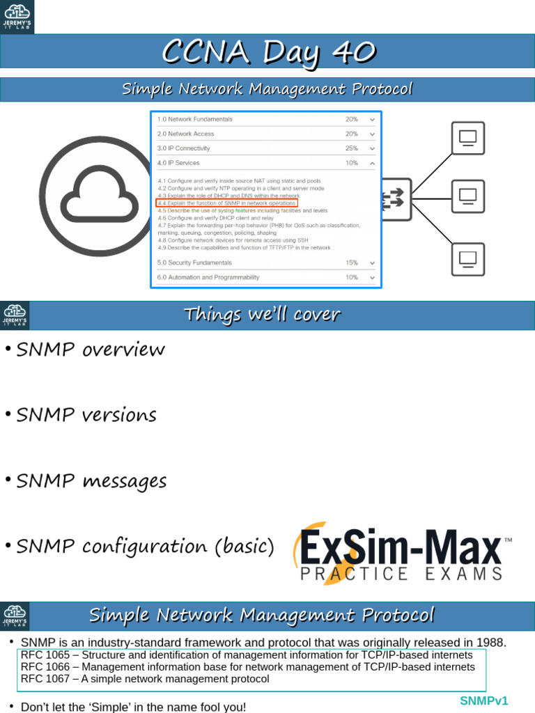 Day 40 Slides - SNMP | PDF