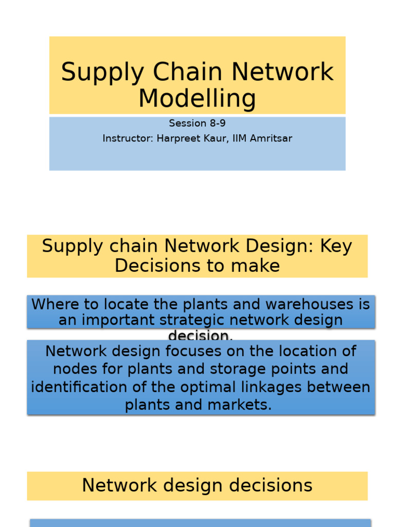Supply Chain Network Modelling | PDF